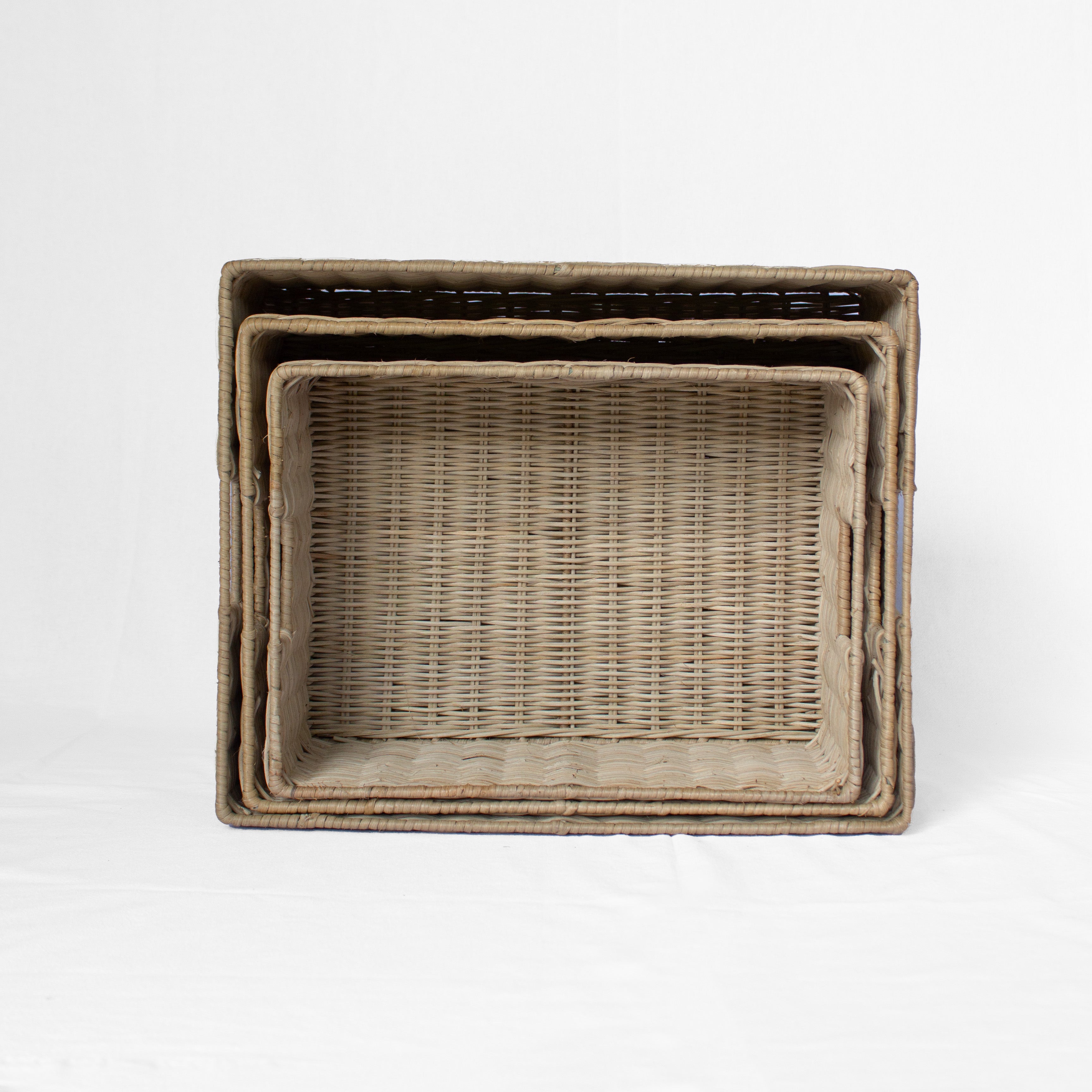 Rattan Rectangle Storage Basket Natural – Basketly